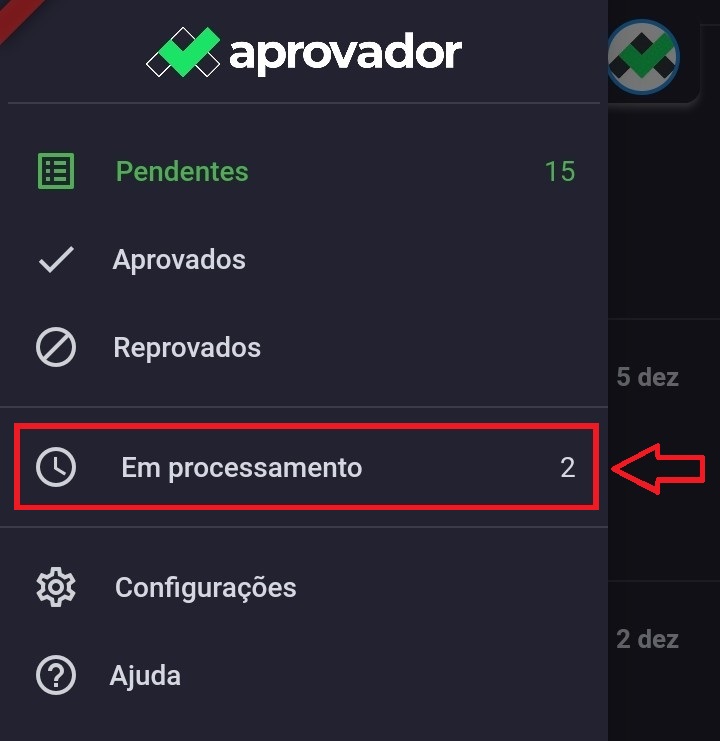 Como verificar se as minhas aprovações foram processadas? – Aprovador